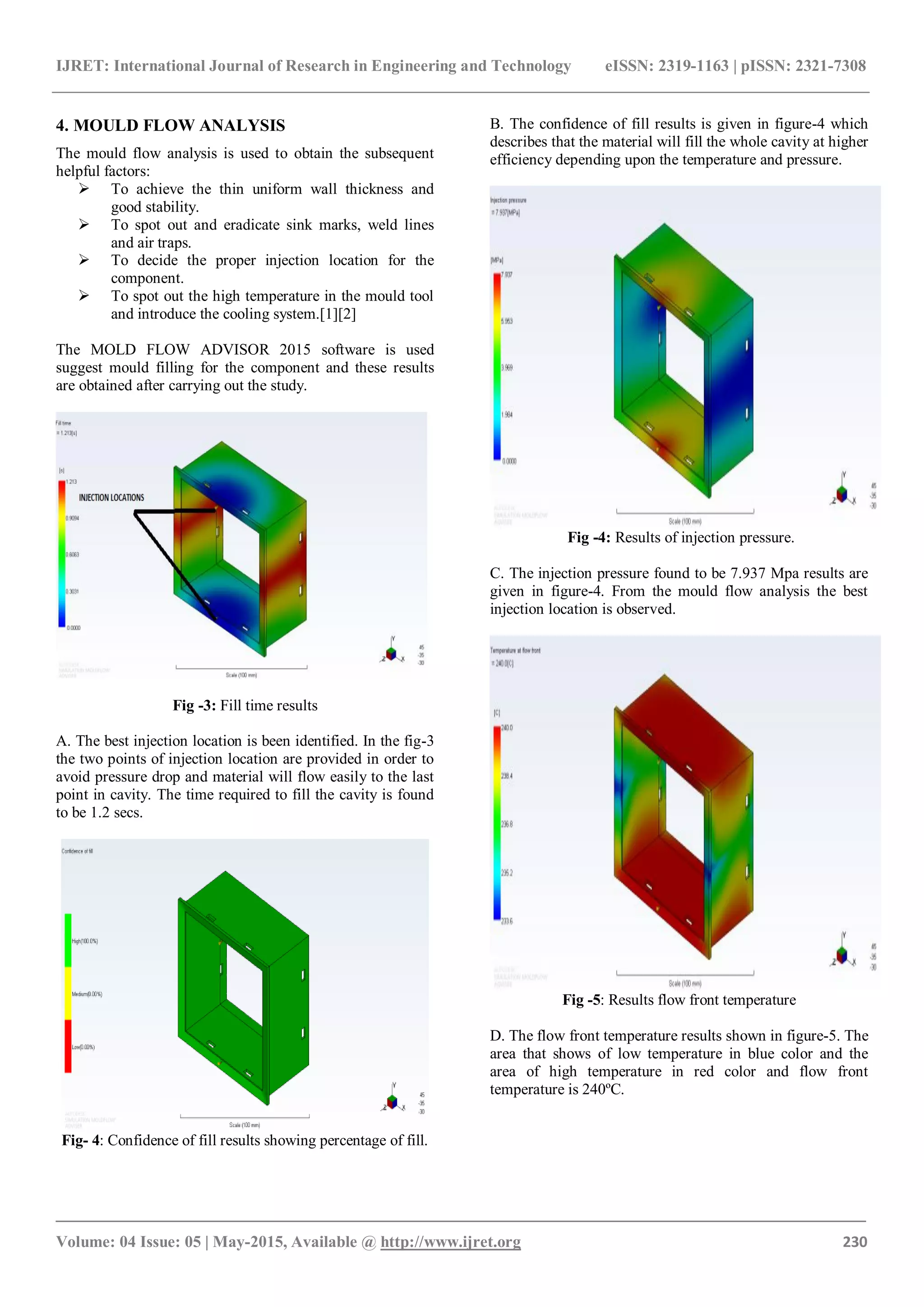Mould flow and structural analysis of injection mould tool for hooter body cover component | PDF ...