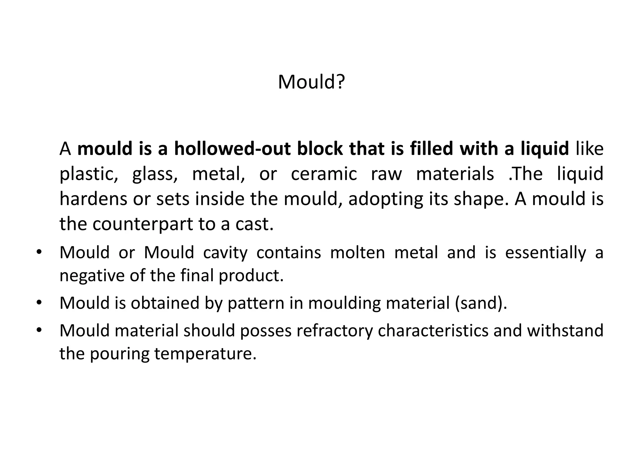 Moulding and core making | PPTX