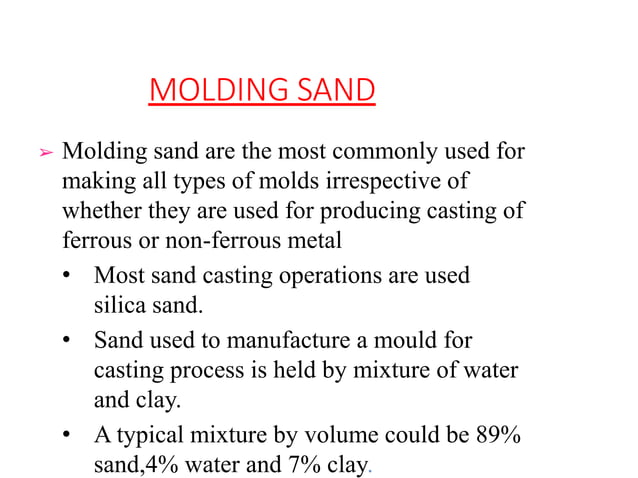 moulding Sand and its functions also its use in foundry | PDF | Geology ...