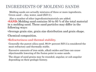 moulding Sand and its functions also its use in foundry | PDF