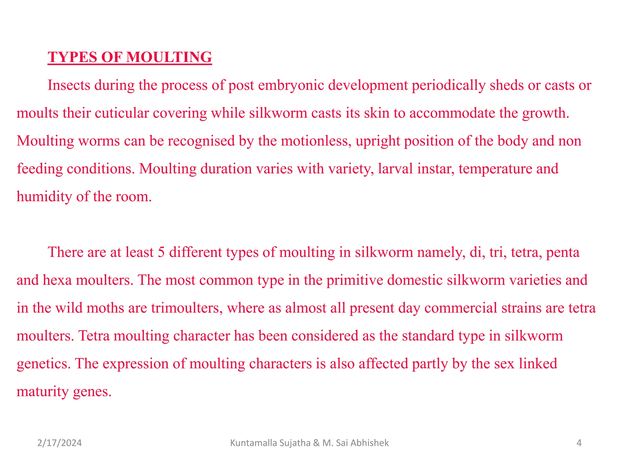 Moulting - The process and types | PPTX