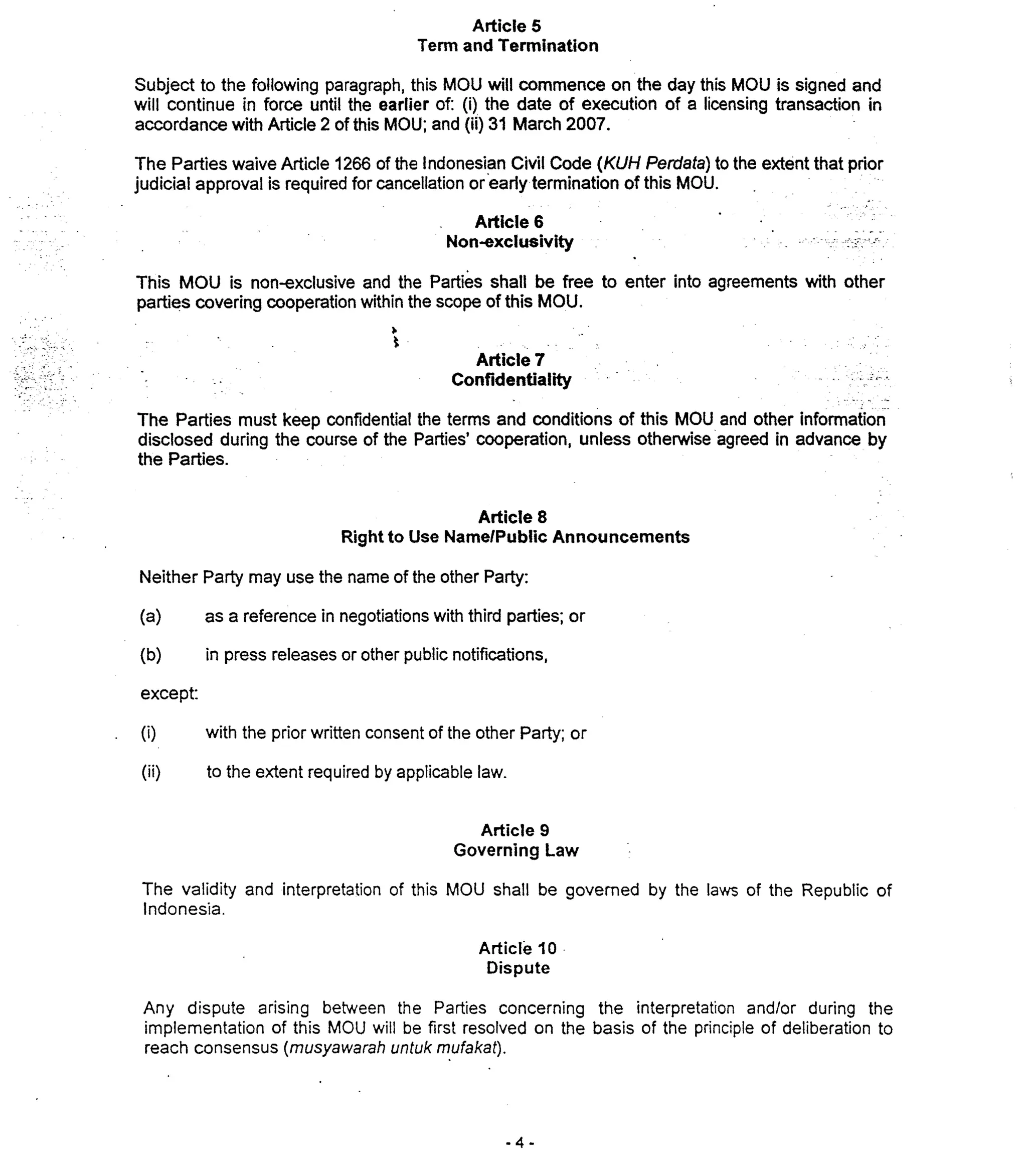 MoU Pemerintah RI – Microsoft | PDF