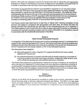 MoU Pemerintah RI – Microsoft | PDF
