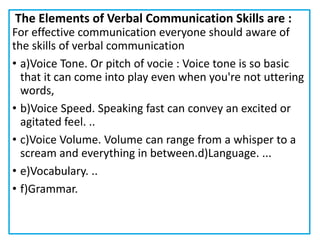 Verbal communication | PPTX