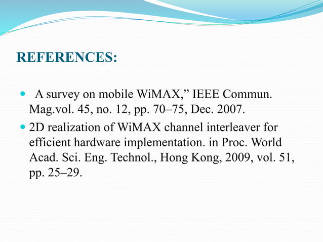 EFFICIENT FPGA IMPLEMENTATION OF ADDRESS GENERATOR FOR WIMAX DEINTERLEAVER | PPT