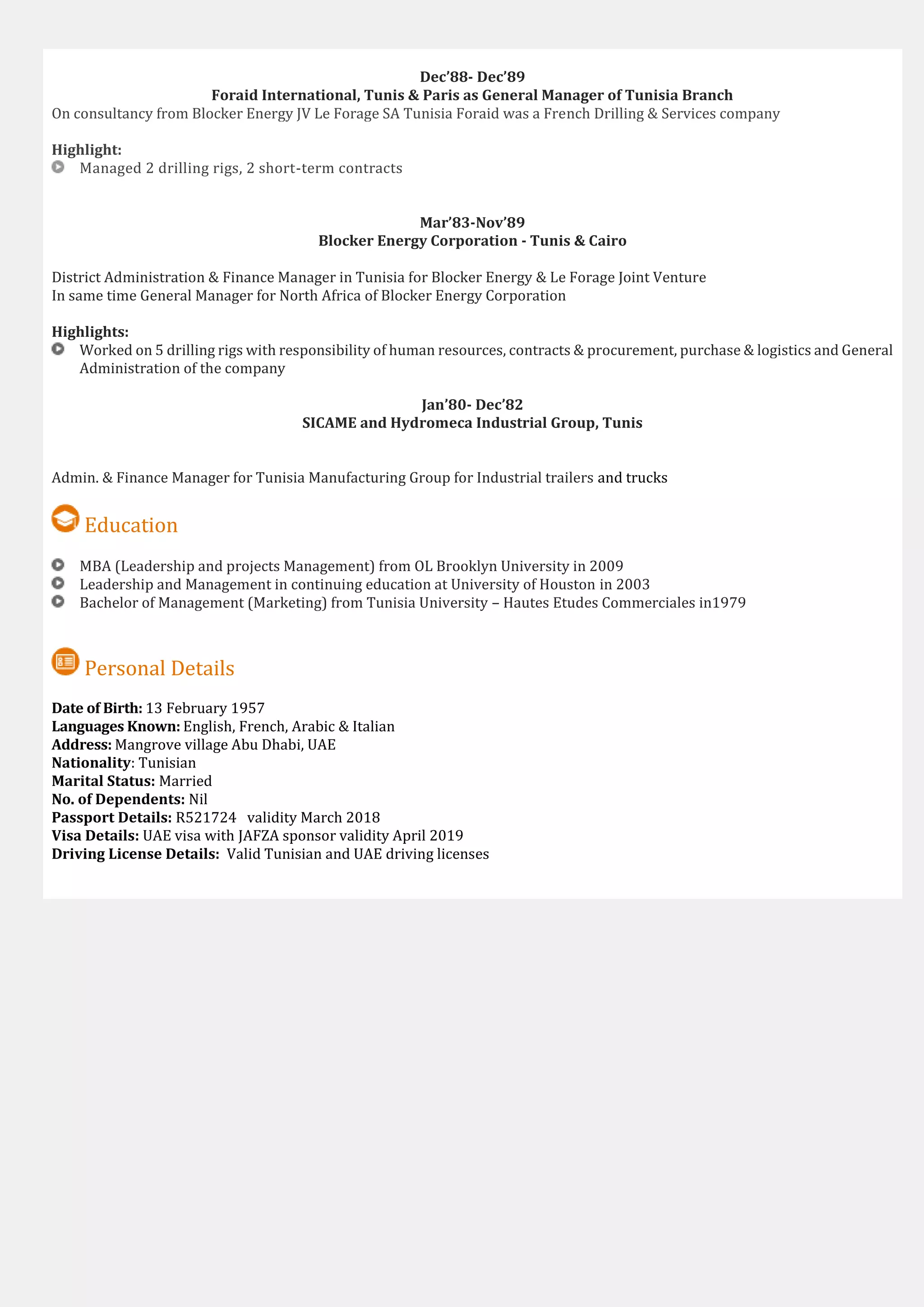 Mounir cv updated april 2016 | PDF