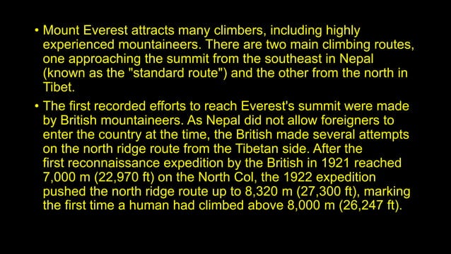Mount everest PPT | PPTX | Climbing | Extreme Sports