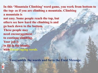 Mountain climbing: a language activity | PPT