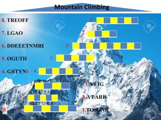 Mountain climbing: a language activity | PPT