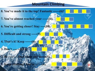 Mountain climbing: a language activity | PPTX