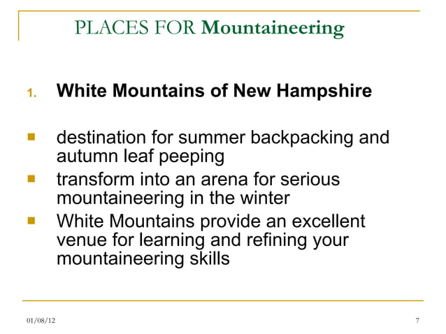 Mountaineering | PPT | Climbing | Extreme Sports