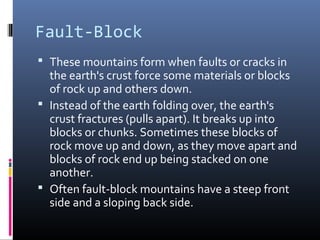 Fault Block Mountains For Kids