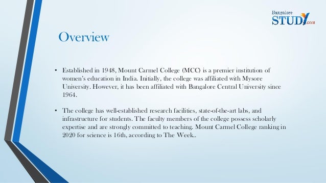 Mount Carmel College (MCC) in Bangalore | PDF