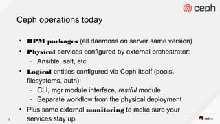 Enabling ceph-mgr to control Ceph services via Kubernetes | PPT