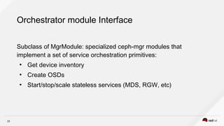 Enabling ceph-mgr to control Ceph services via Kubernetes | PPT