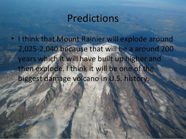 Mount Rainier Eruption Timeline