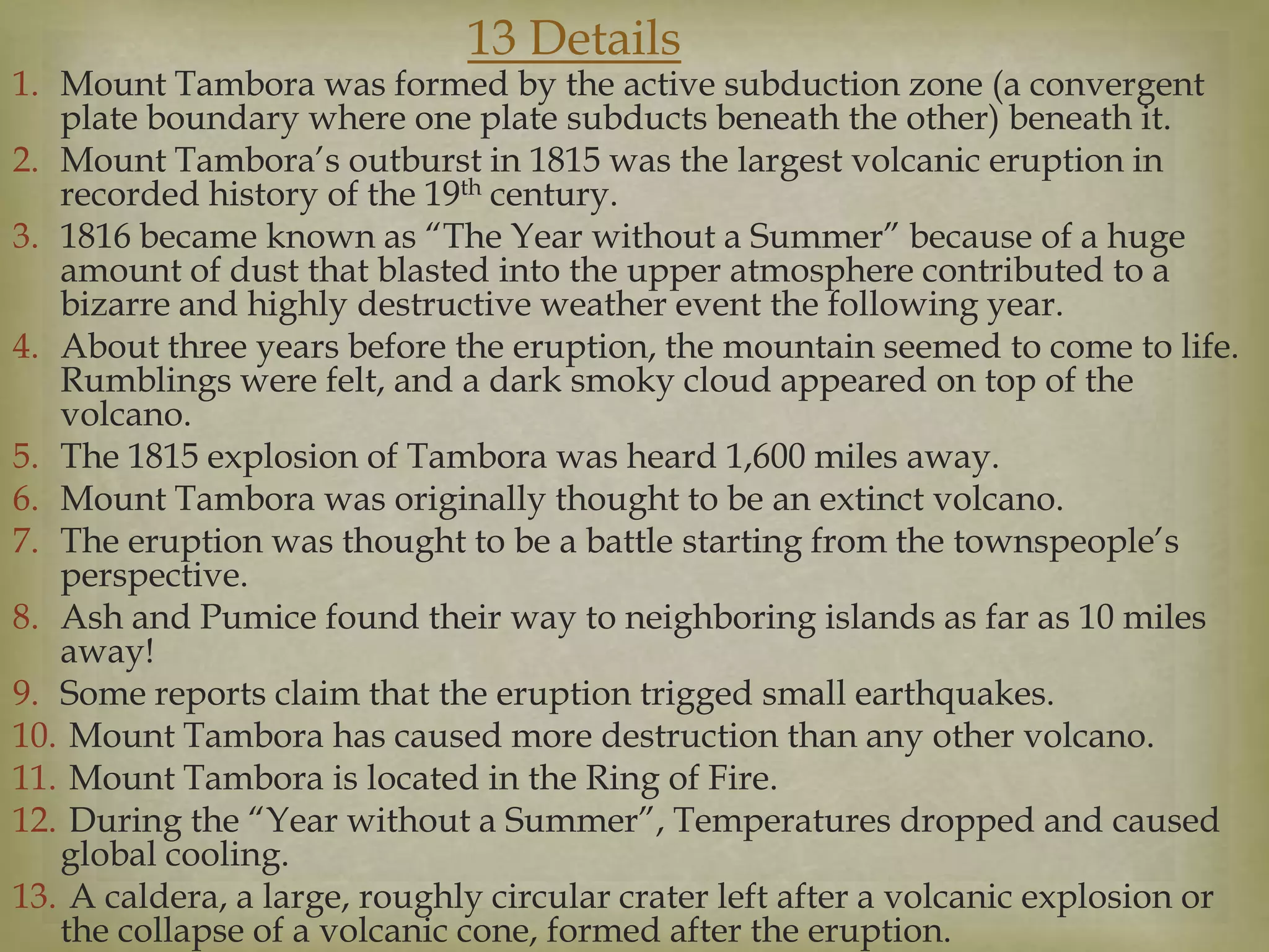 Mount tambora | PPT