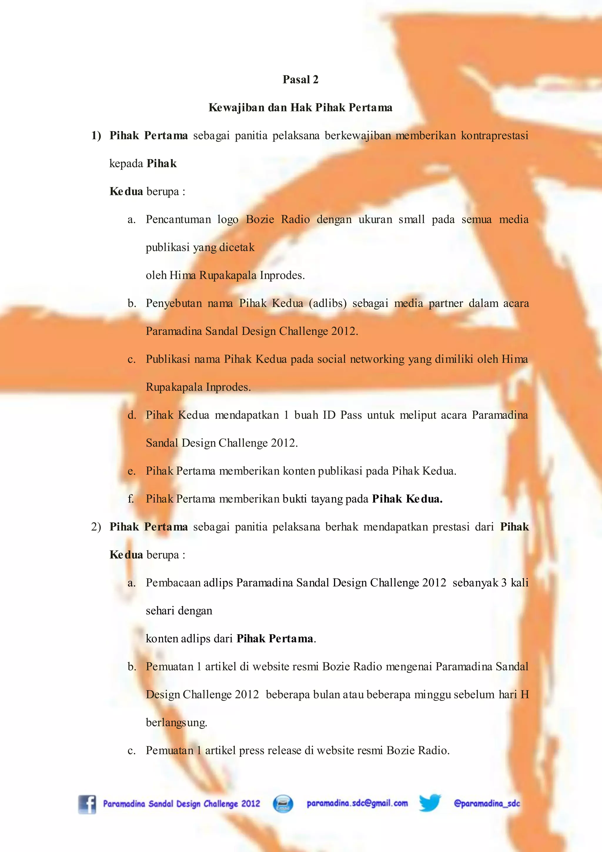 MoU Media Partner bersama Universitas Paramadina Jakarta | PDF