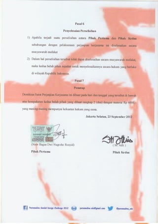 MoU Media Partner bersama Universitas Paramadina Jakarta | PDF