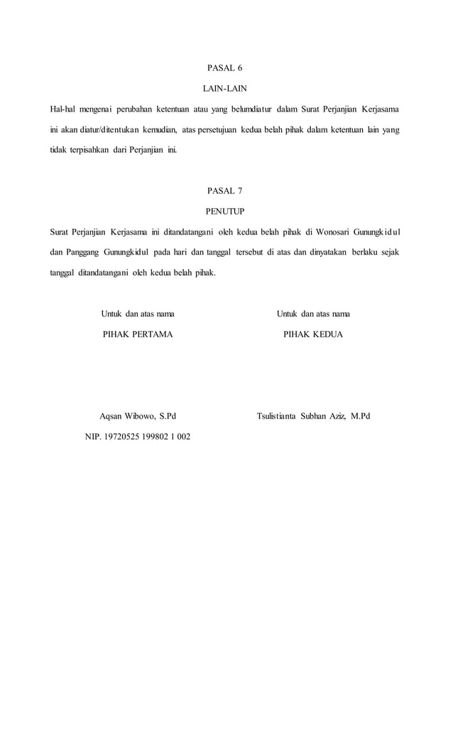 Mou perpustakaan | DOCX