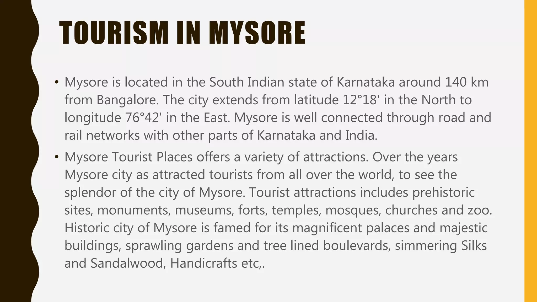 Tourism in mysore | PPTX
