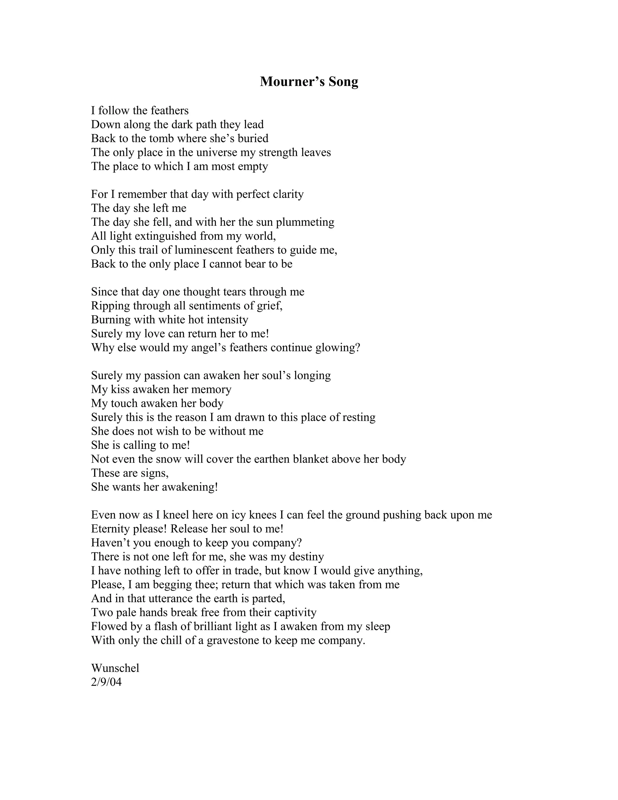 Mourner's song | DOC