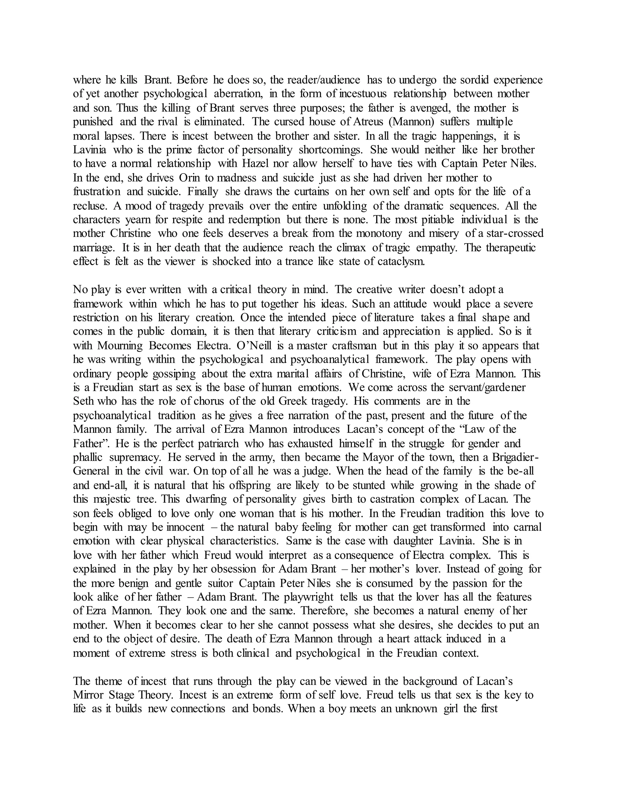 Mourning becomes electra | DOCX