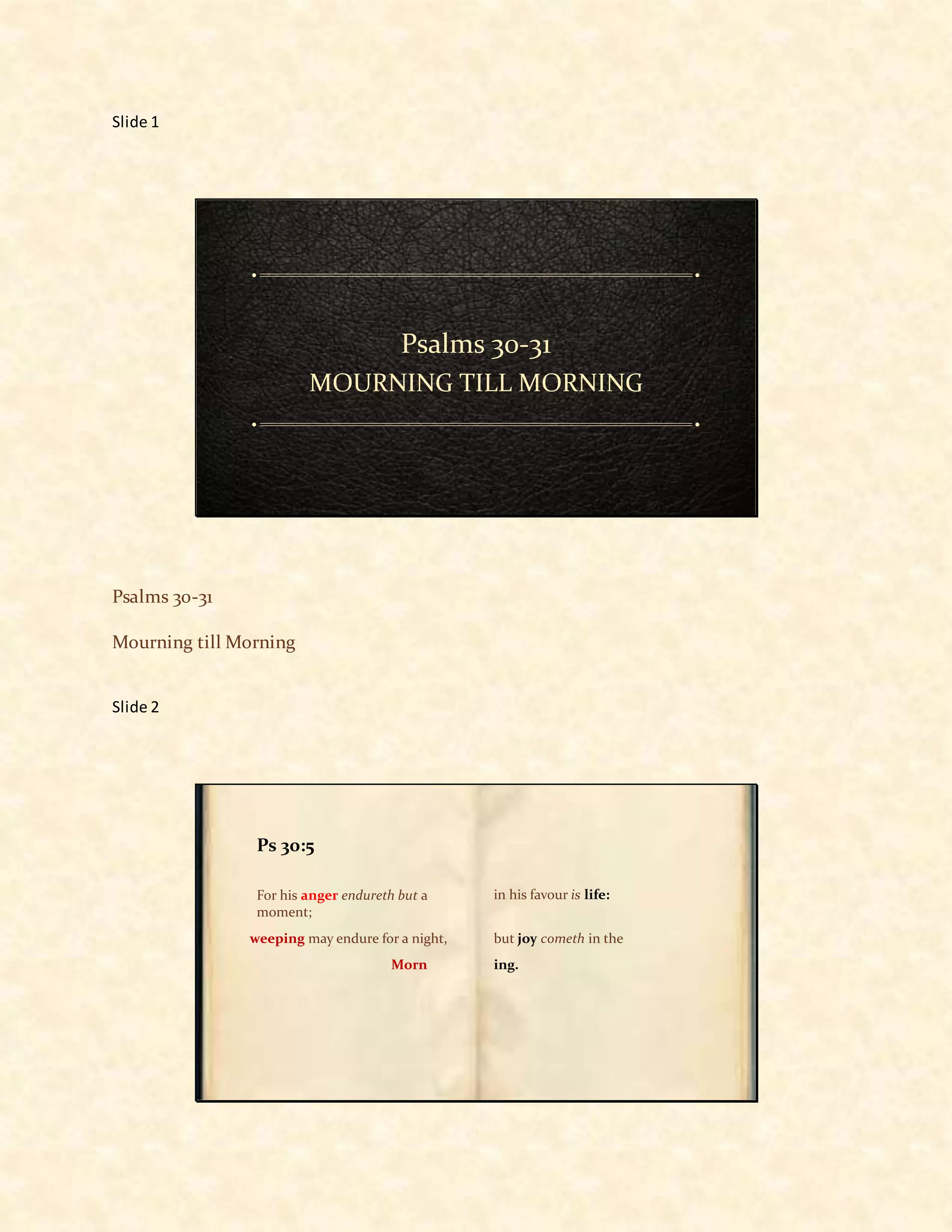 Mourning till morning | DOCX