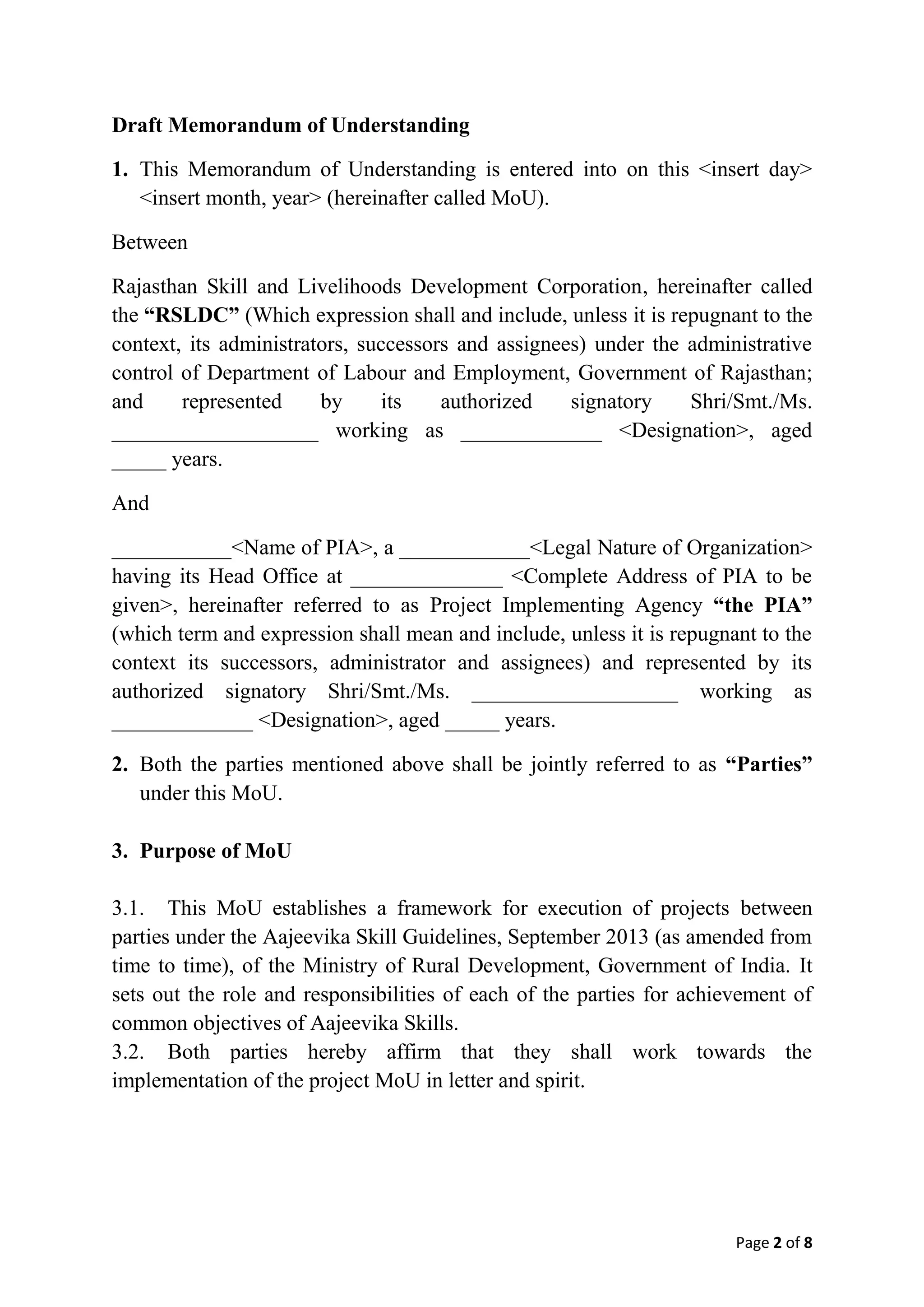 Mou rsldc a_ajivikaa_pia_08_07_2014 | PDF