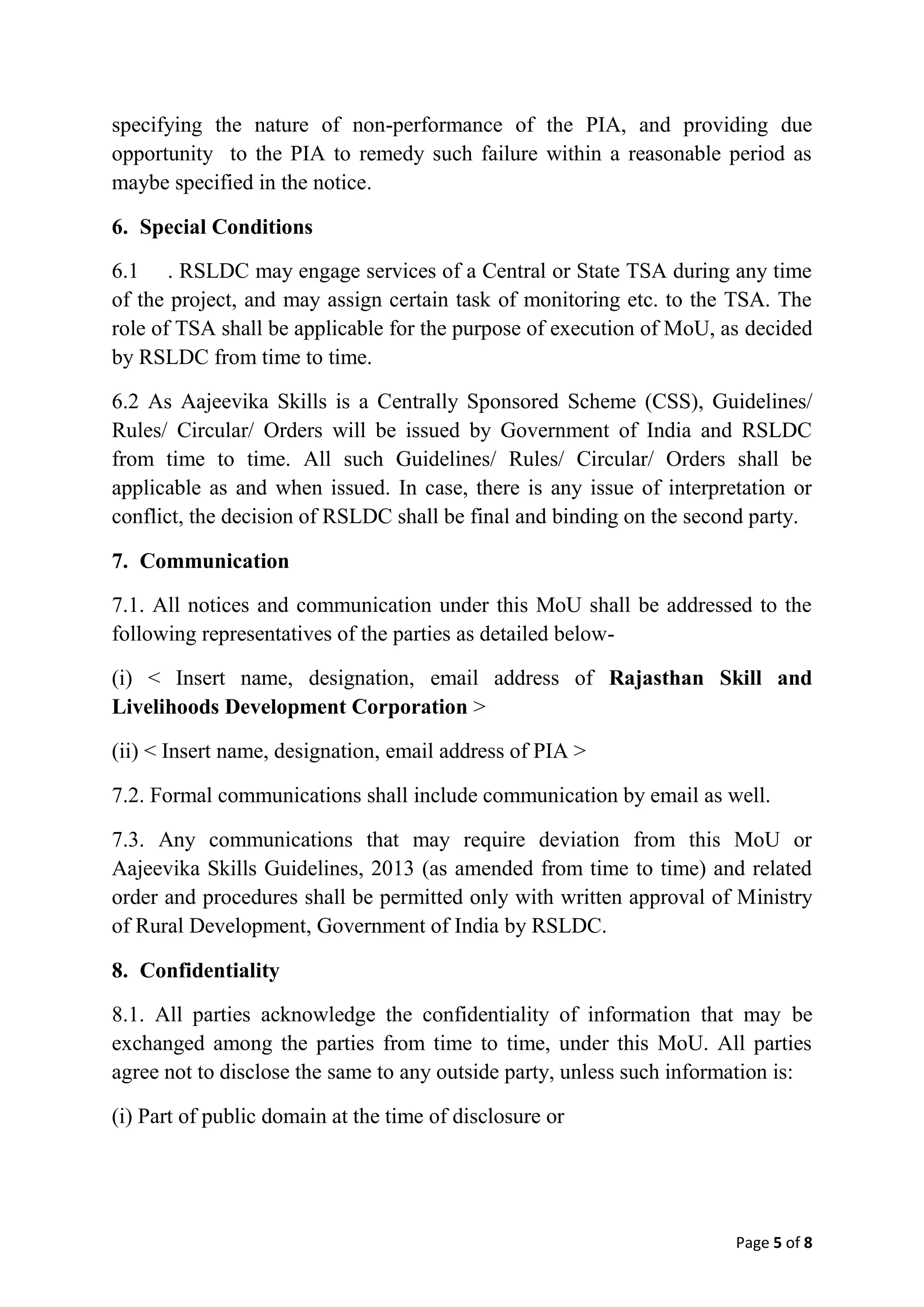 Mou rsldc a_ajivikaa_pia_08_07_2014 | PDF