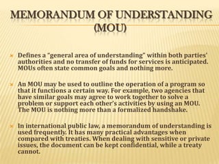 MOU's and MOA's | PPTX