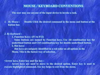 MOUSE / KEYBOARD CONVENTIONS in Tally - R.D.Sivakumar | PPTX