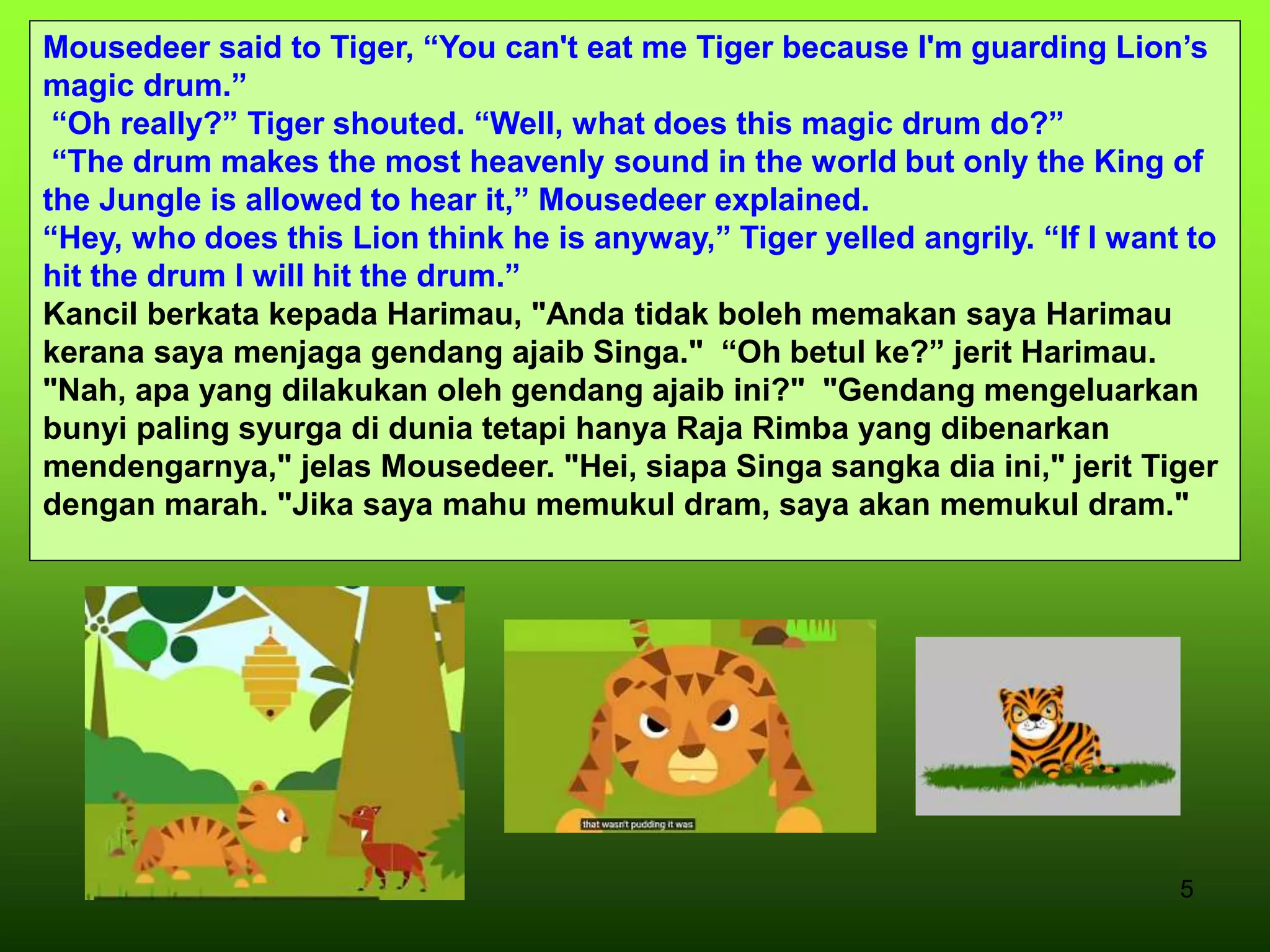 Mousedeer and Tiger - A Sang Kancil Story with Lessons to Learn (Eng ...