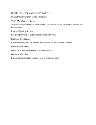 Mouse DPI Analyzer – Test Your Precision | PDF