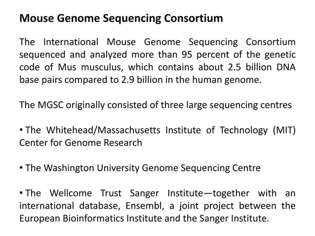 Mouse genome | PPTX | Genetics | Science