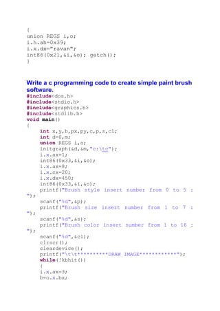 Mouse programming in c | DOCX