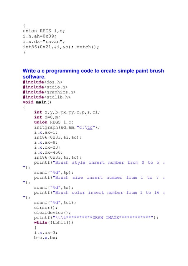 Mouse programming in c | PDF