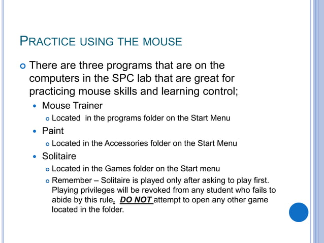 MOUSE SKILLS FOR BEGINNERS.pptx | Operating Systems | Computer Software ...