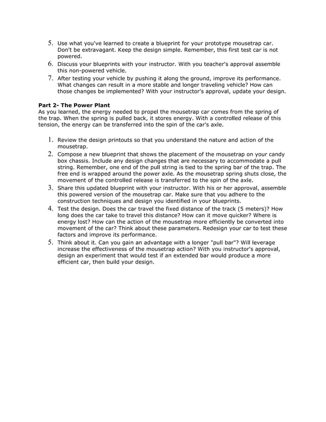 Mouse trap race car | PDF