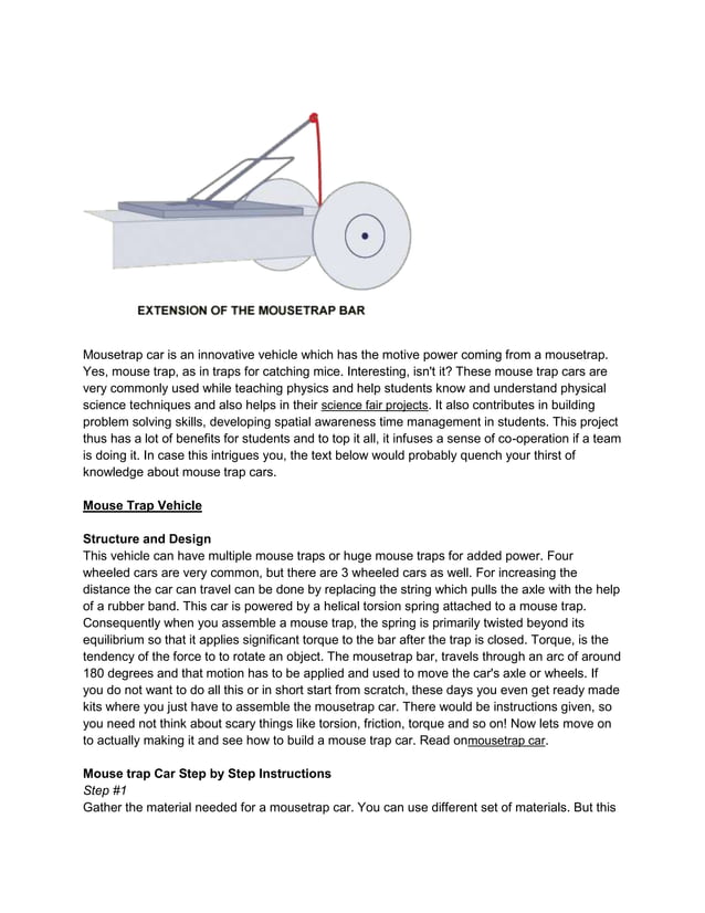Mouse trap race car | PDF