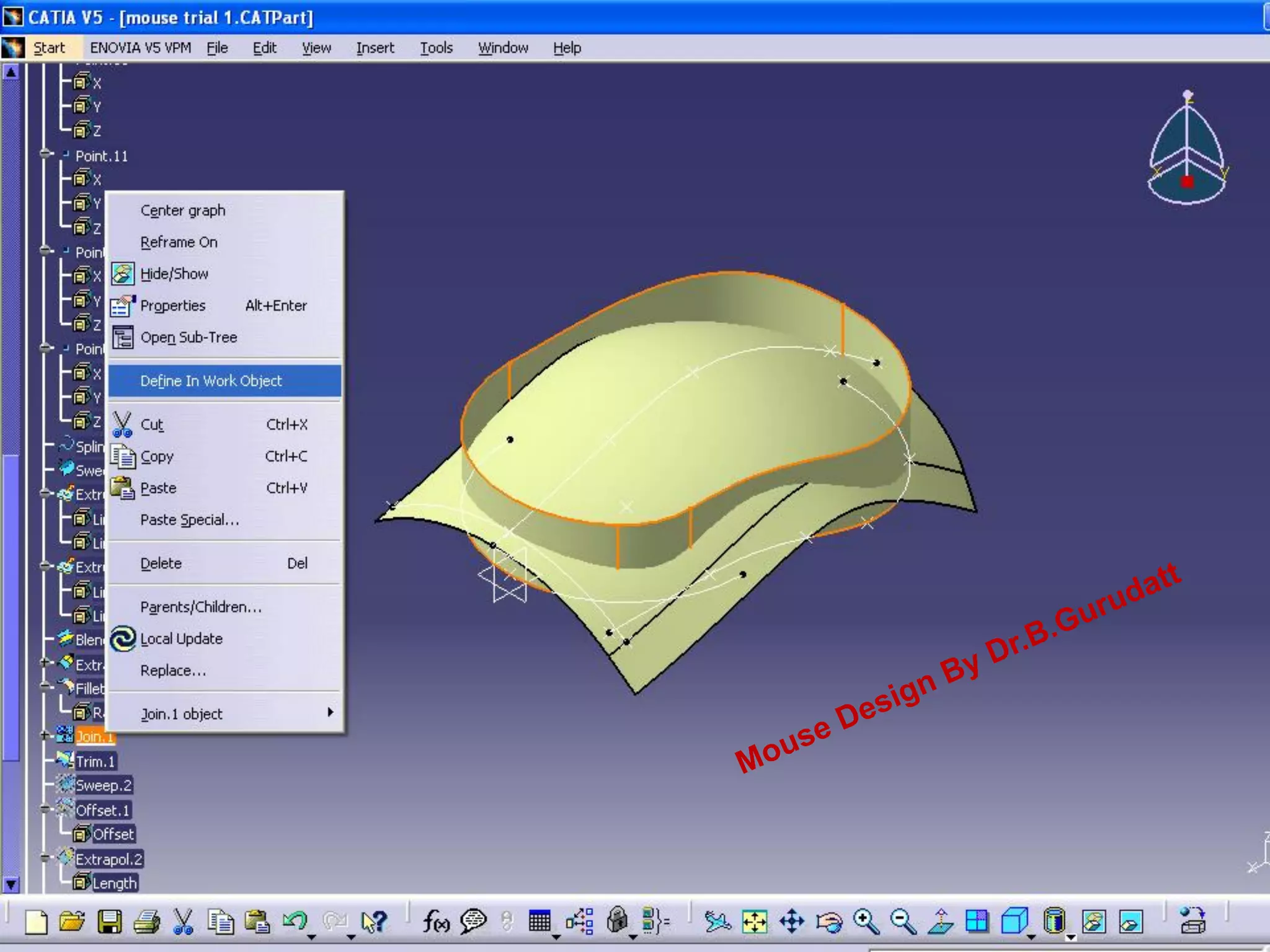 Mouse tutorials/design -Using CATIA Wireframe and Surface Design-Exercise -1 | PPT