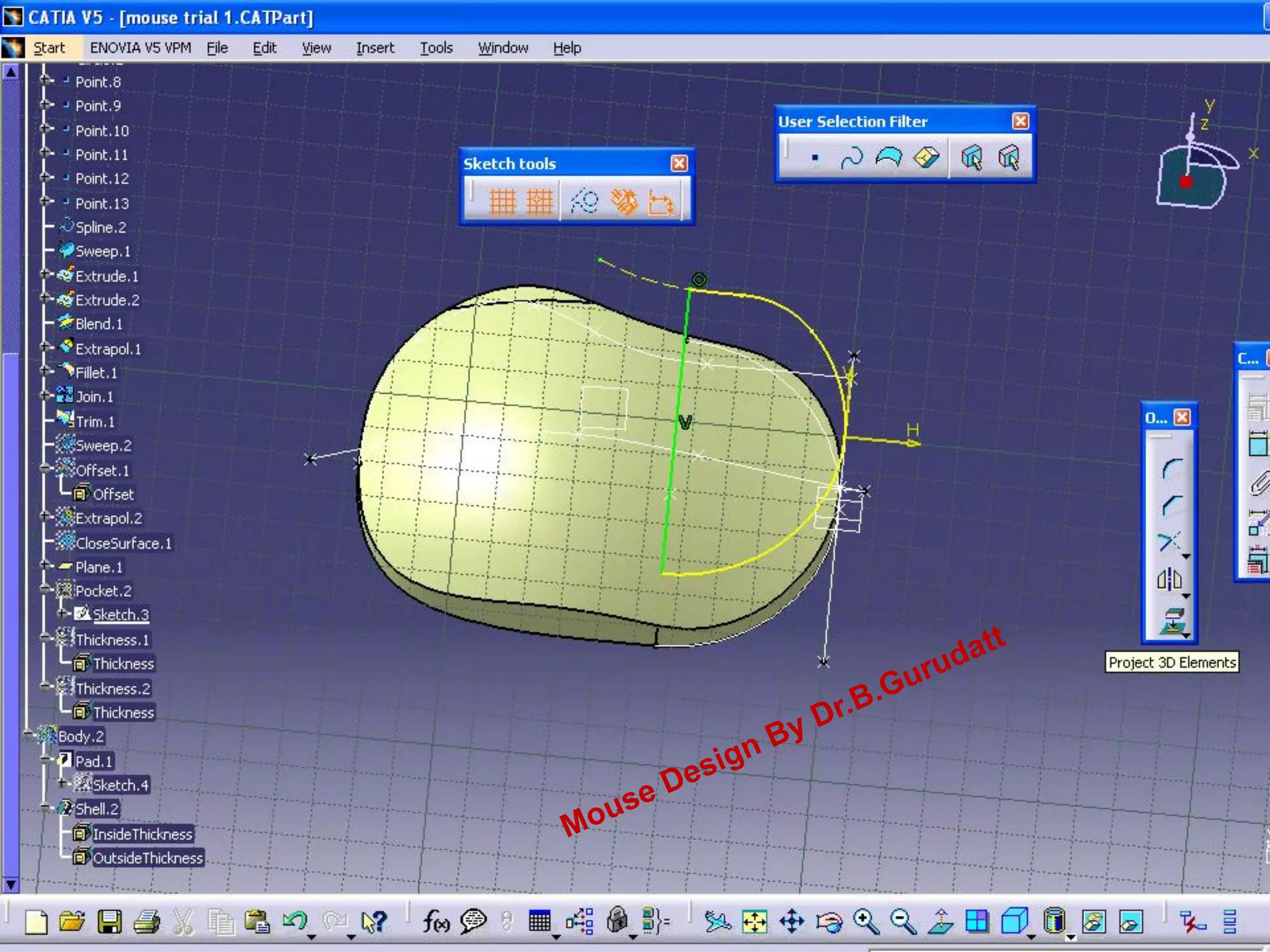 Mouse tutorials/design -Using CATIA Wireframe and Surface Design-Exercise -1 | PPT