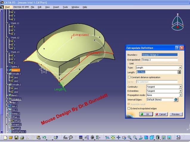 Mouse tutorials/design -Using CATIA Wireframe and Surface Design-Exercise -1 | PPT