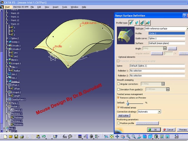 Mouse tutorials/design -Using CATIA Wireframe and Surface Design-Exercise -1 | PPT