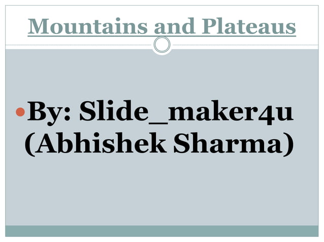 Moutains and plateaus | PPT