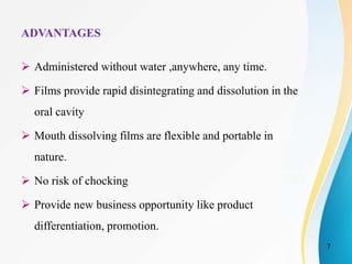 Mouth dissolving films | PPTX