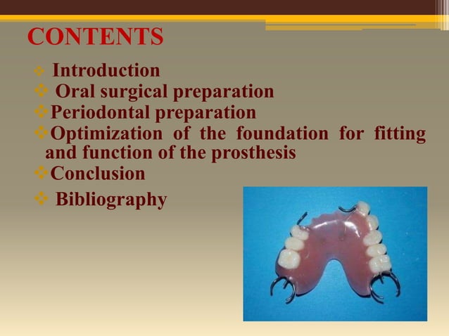 mouth preparation for rpd (2).pptx | Dental Health | Diseases and ...