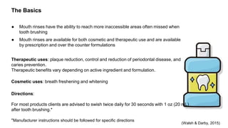 Mouth rinses for self-care seminar | PPTX