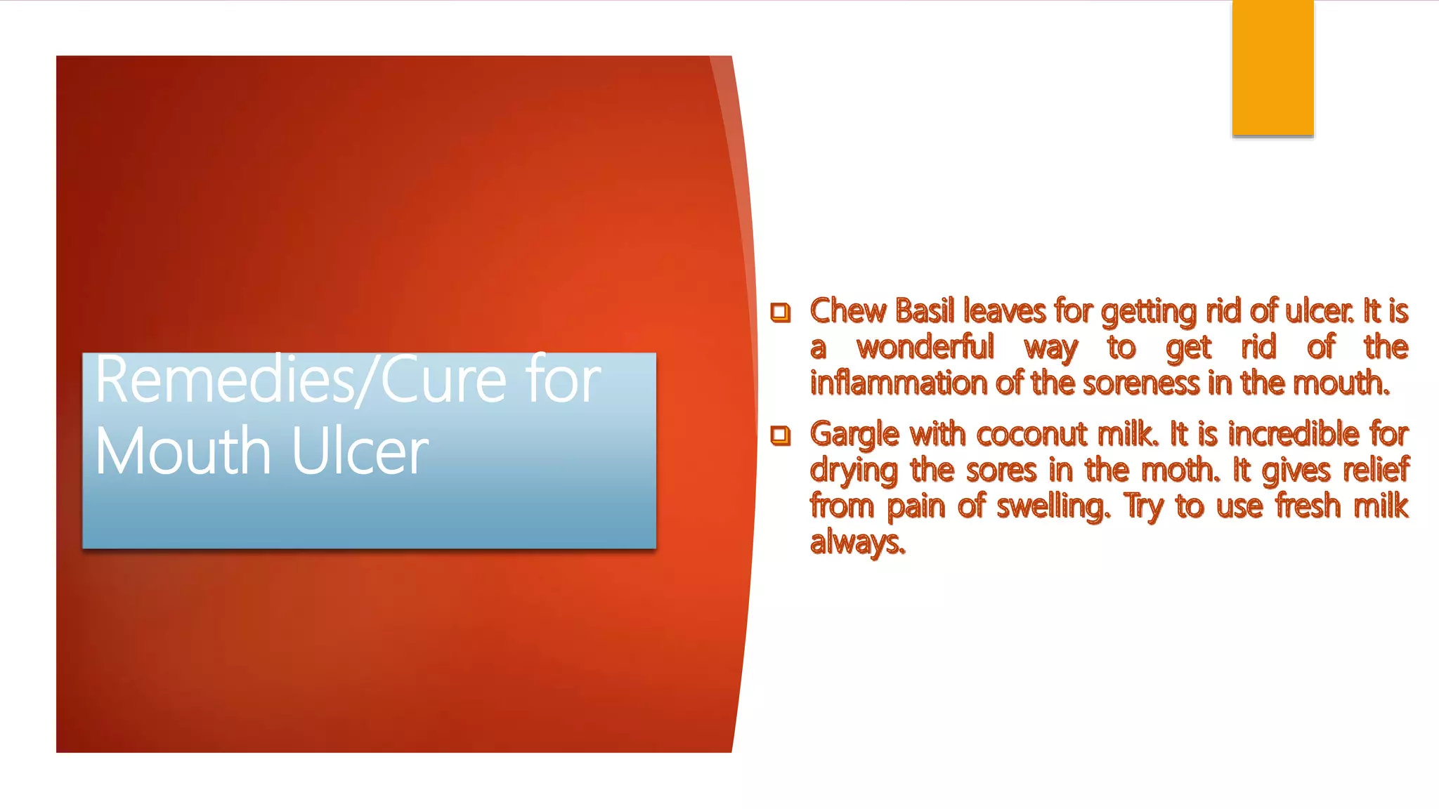 Mouth Ulcer And Cure Ppt