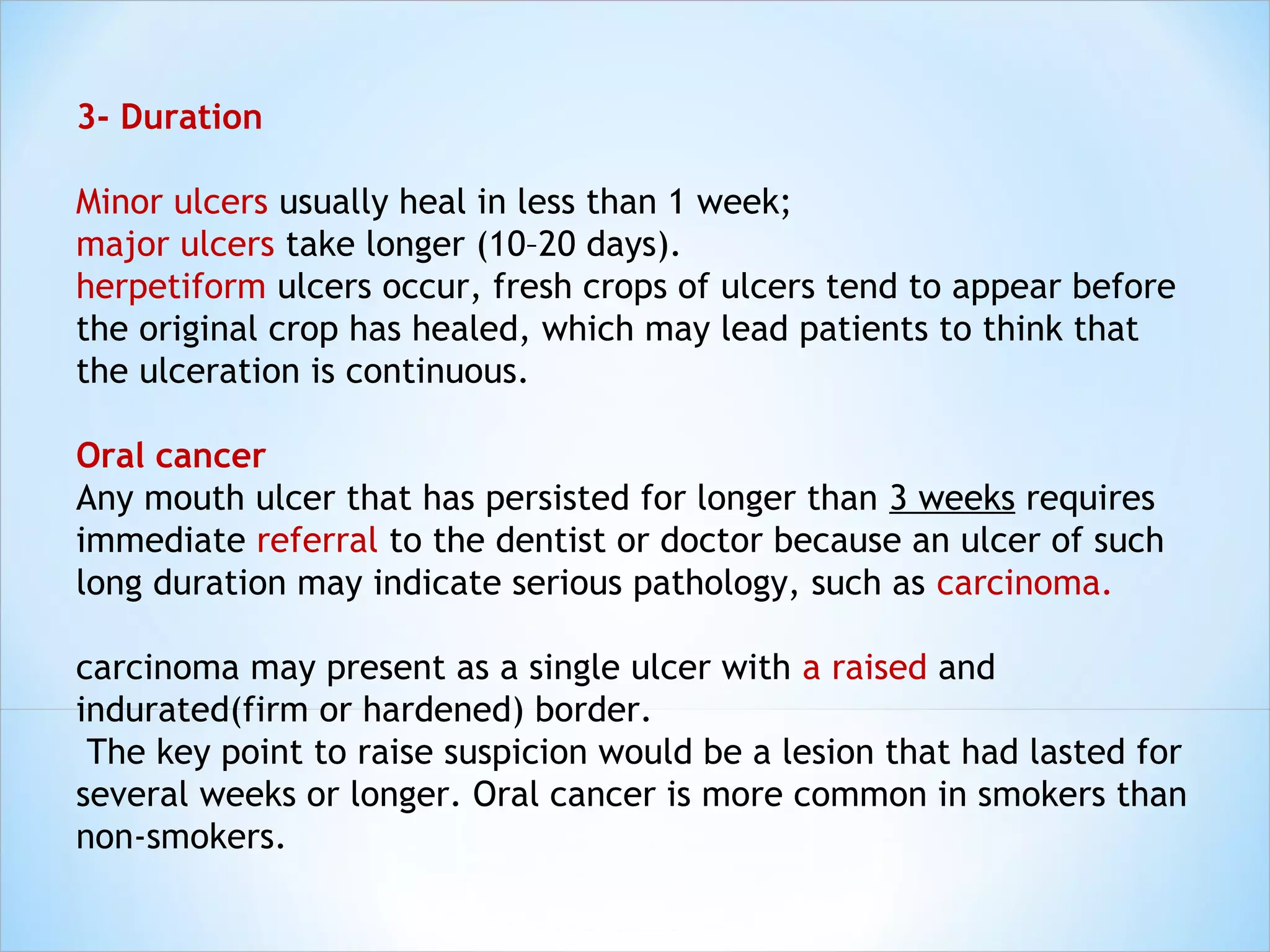 Mouth ulcers responding to symptoms lec. 3 | PPT